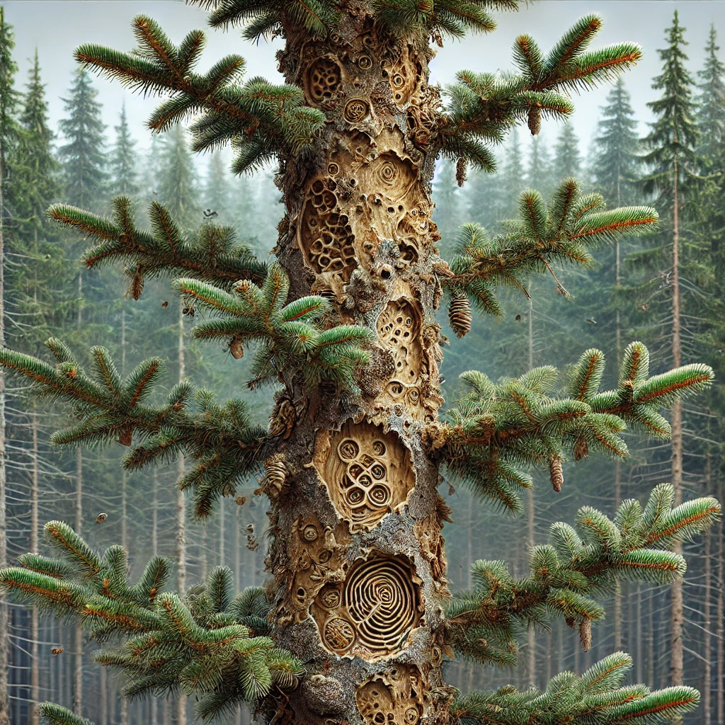 Gemeiner Fichtensplintkäfer (Pityogenes chalcographus) – Gefahr für ...